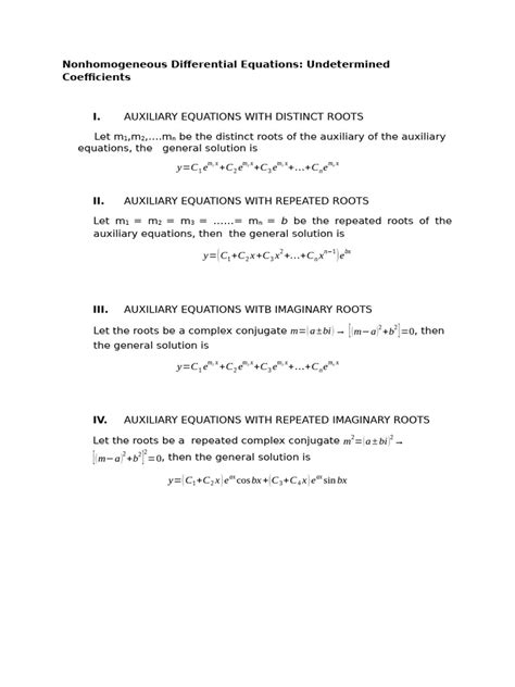 Nonhomogeneous Differential Equations Pdf Differential Calculus