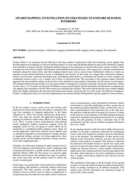 pdf swarm mapping investigation on strategies to explore building