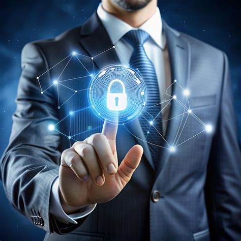 Businessman And Fingerprint Scanning Unlock And Access To Business Data Network Cloud Biometric