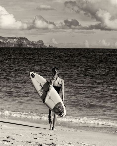 Black And White Beach Photography Model