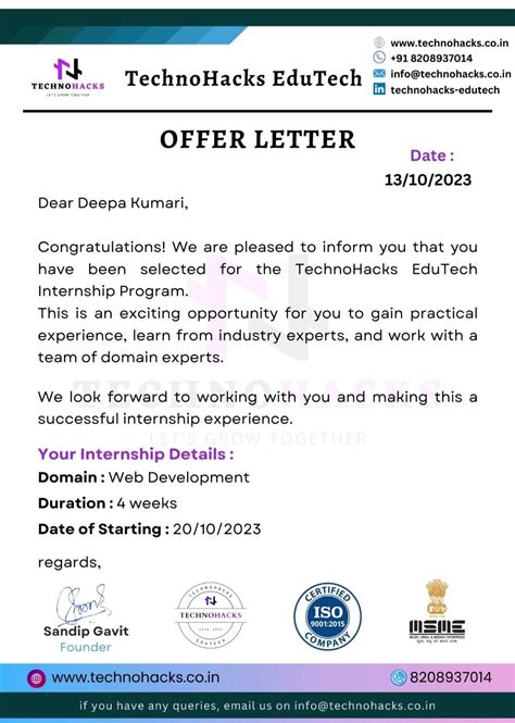 Deepa Kumari On Linkedin Technohacksinternship Technohacksexperience