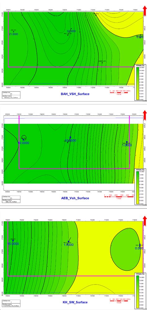 Shale Volume Distribution Map For Different Formations Bahariya