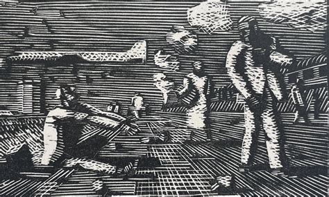 Vintage Danish Woodcut Print From The Mid Century By Palle Nielsen