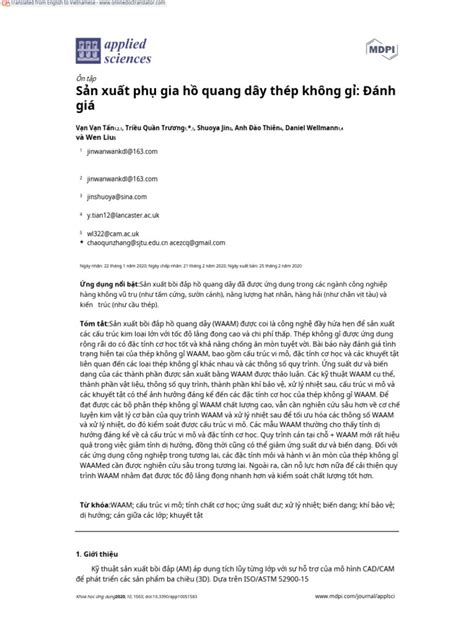 Wire Arc Additive Manufacturing Of Stainless Steels En Vi Pdf