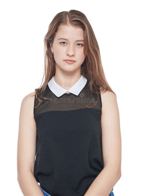 Молодая красивая изолированная девушка подростка Стоковое Изображение изображение