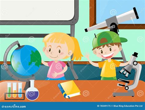 Happy Students Learning In Classroom Stock Vector Illustration Of