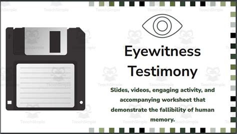 Eyewitness Testimony Engaging Lesson And Activity On Memory By Teach Simple