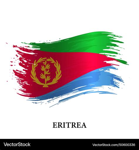 Grunge Flag Of Eritrea Brush Stroke Royalty Free Vector