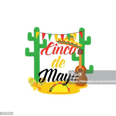 친 코 데 마요5 월 5 일타이 포 그래피 배너 벡터 멕시코 축제 카드 또는 파티 초대 및 포스터 디자인 친 코 데 마요 디자인 벡터 그림 요소벡터 컬렉션 0명에 대한 스톡