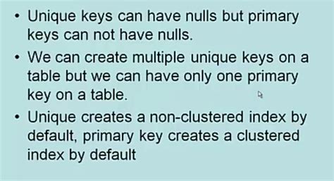 Sql Server Difference Between Primary Key And Unique Key Jogendranet