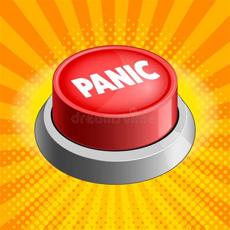 Panic Red Button Raster Illustration Stock Illustration Illustration Of Yellow Alert 306245421