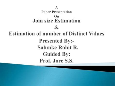 Query Optimization Ppt