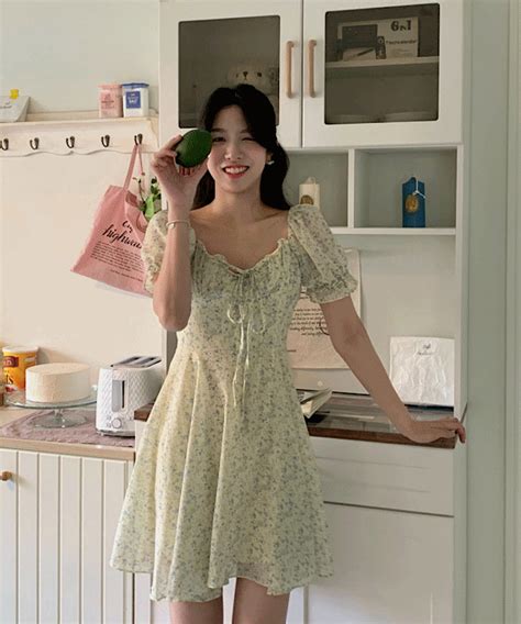 여름신상예쁨주의💖 머핀 쉬폰 원피스 데이트룩 봄 여름 소개팅 A라인 셔링 에이블리