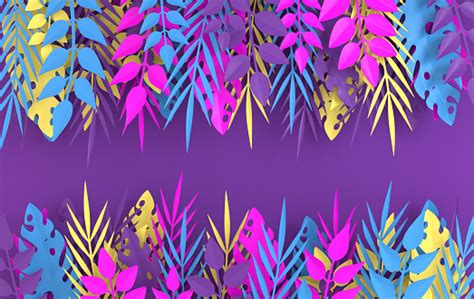 열대 종이 손바닥 몬스터 잎 프레임 여름 열대 잎입니다 종이 접기 이국적인 하와이 정글 여름 배경입니다 종이 컷 스타일입니다 3d 렌더링 0명에 대한 스톡 사진 및 기타