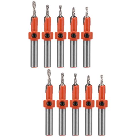 Mlins 10 Pcs 28 4mm Cone Drill Countersink Counterbore Drill Bit With
