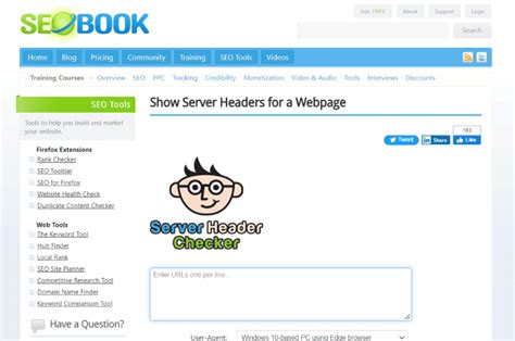 Header Checker SEO Book Twaino
