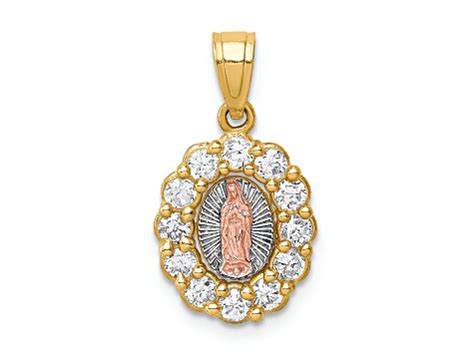 10k Yellow Gold And 10k Rose Gold With Rhodium Over 10k Yellow Gold
