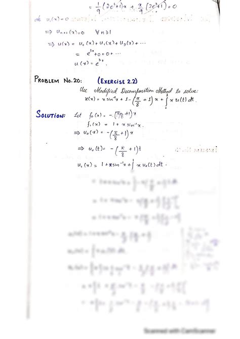 Solution The Modified Decomposition Method Lecture Notes And Solved
