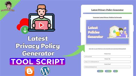 Latest Privacy Policy Generator Tool Script For Bloggerwordpress Mi