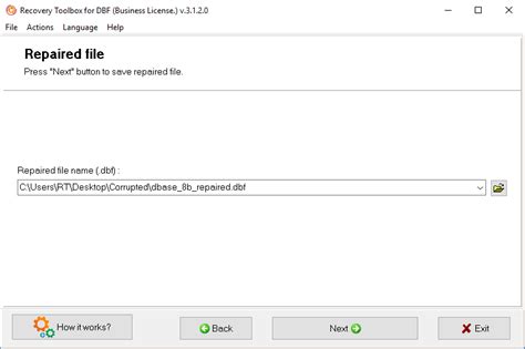 how to repair a corrupted dbf file of a database