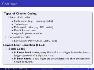Channel Coding Digital Communication PDF