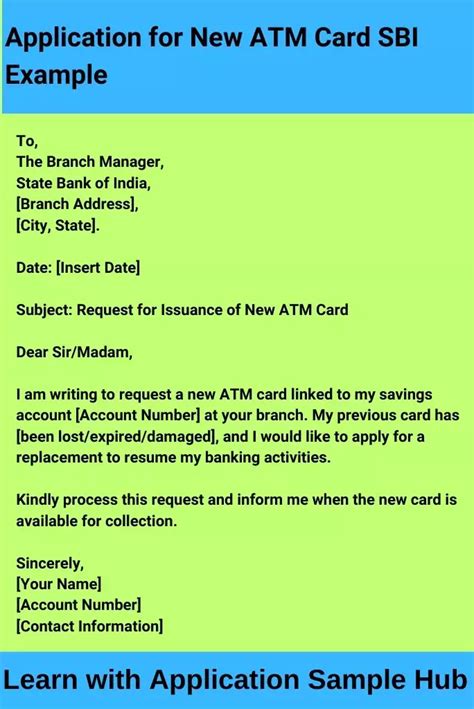Application For New Atm Card 9 Samples