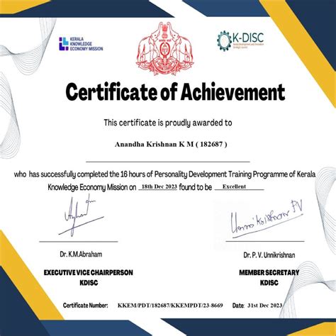 Anandha Krishnan K M On Linkedin Successfully Completed Personality