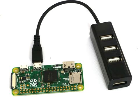 Microusb To Usb 4 Port Black Otg Hub For Raspberry Pi Zero
