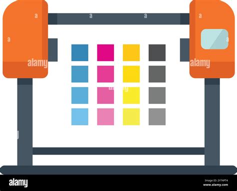 Large Format Printer Using Cmyk Color Model For Printing On Different Materials Stock Vector