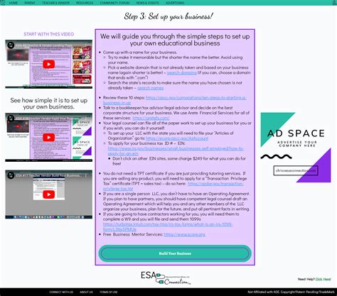 Step 3 Set Up Your Business 1 Esa Connection