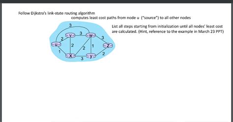 Solved Follow Dijkstra S Link State Routing Algorithm Chegg Com