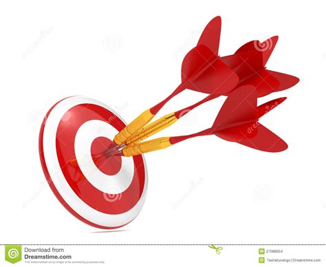 Dart Hitting A Target Isolated On White Stock Illustration Illustration Of Inspiration Luck