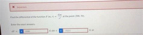 Solved Find The Differential Of The Function Fmrr2gm At