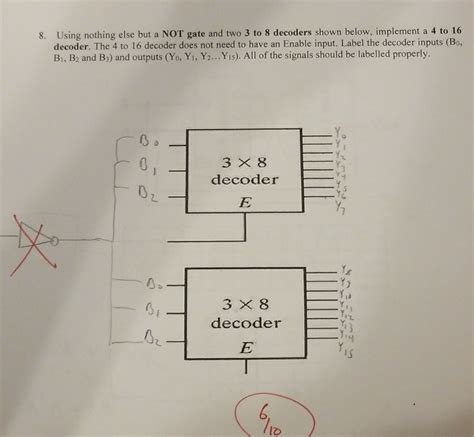 Solved 8 Using Nothing Else But A Not Gate And Two 3 To 8