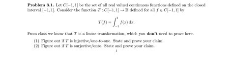 Solved Problem Let C Be The Set Of All Real Chegg Com