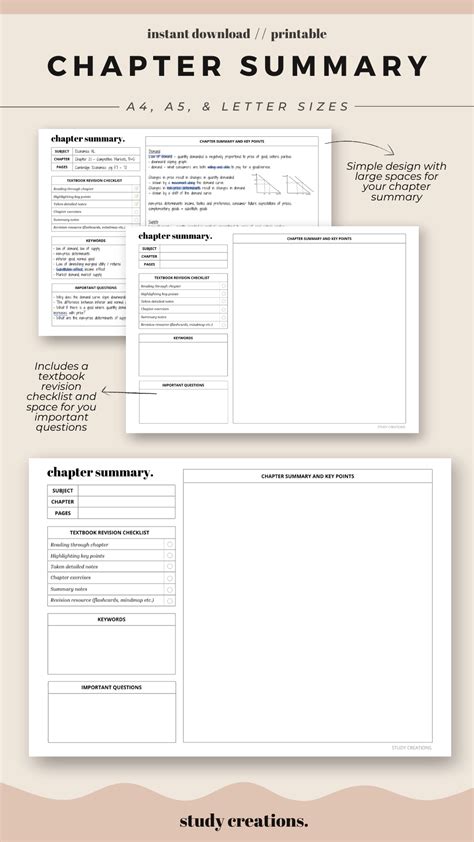 Chapter Summary Sheet For Students Summary And Revision Revision