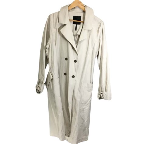 The Ark Womens Size L Trench Coat Beige S