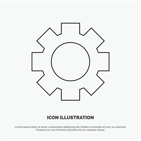 Gear Setting Wheel Line Icon Vector Vector Art At Vecteezy