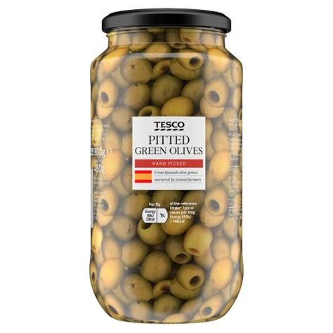 Tesco Pitted Green Olives 900g Tesco Groceries