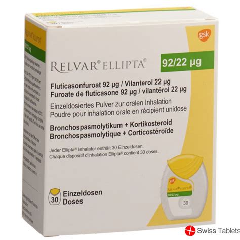 Relvar Ellipta Inh Plv 92mcg 22mcg 30 Dos