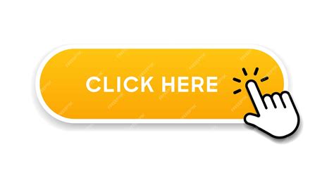 Premium Vector Click Here Web Button With Hand Cursor Action Button And Arrow Pointer Computer