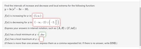 Solved Find The Intervals Of Increase And Decrease And Local