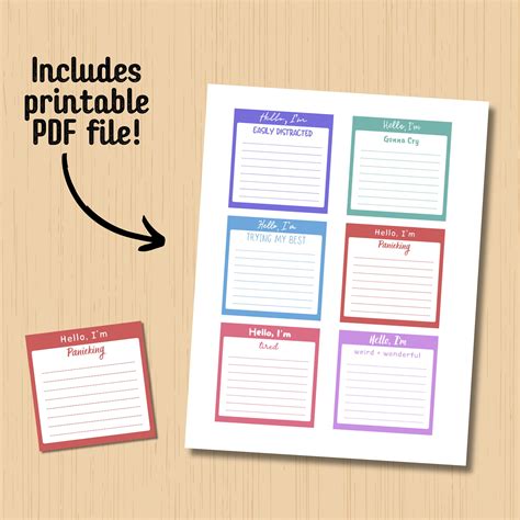 Printable Memo Pad Funny Printable Notepad Kawaii Printable Memo Sheets Cute Stationery