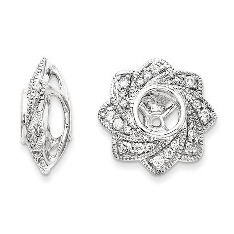 14k White Gold Diamond Earring Jacket Walmart Business Supplies