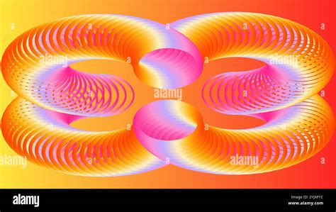 Abstract Background Of Complex Pattern Of Overlapping Circles With Gradient Of Orange White