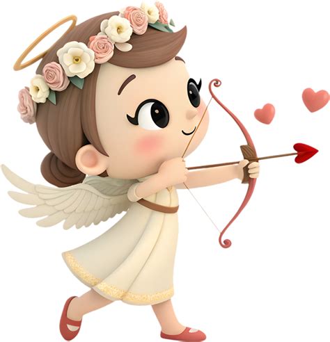 Adorable Kawaii Cupid Girl Clipart For Valentine Decorations