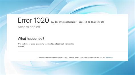 Quick Fix Cloudflare Error Code 1020
