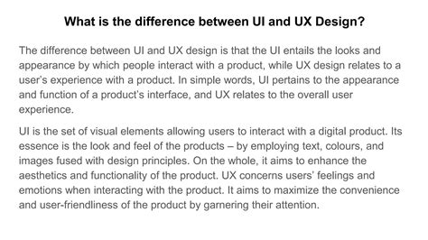 What Is UI UX Design Difference Between UI UX Pptx