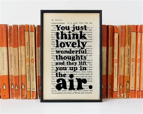 Peter Pan Lovely Wonderful Thoughts Quote Print By Bookishly Welcome To My House Quote