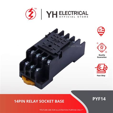 Pyf14a Din Rail Power Relay Socket Base 14 Pin For My4nj Hh54p My4 Shopee Malaysia